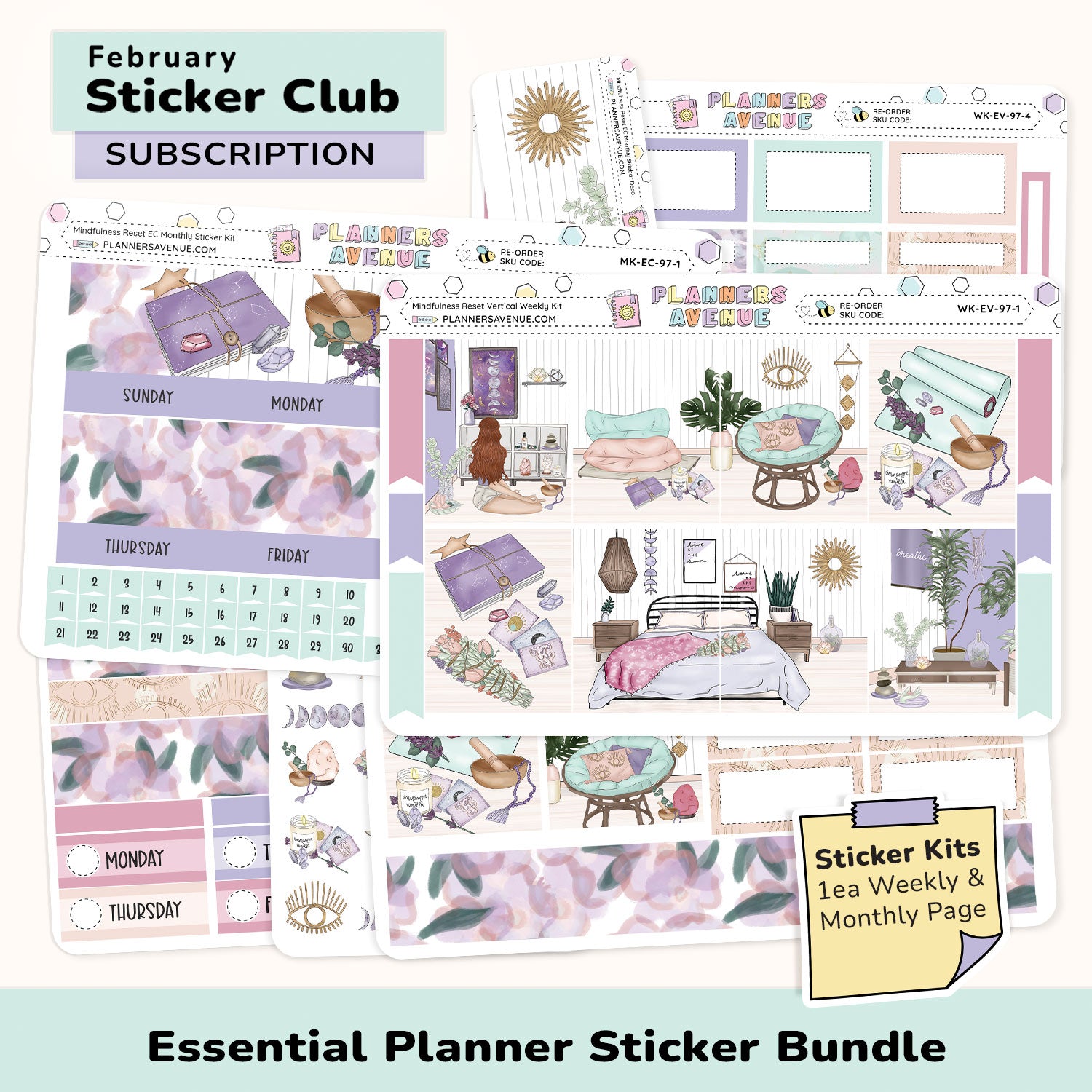 Essential Planner Sticker Subscription - Happy Planner Classic / NO Foil