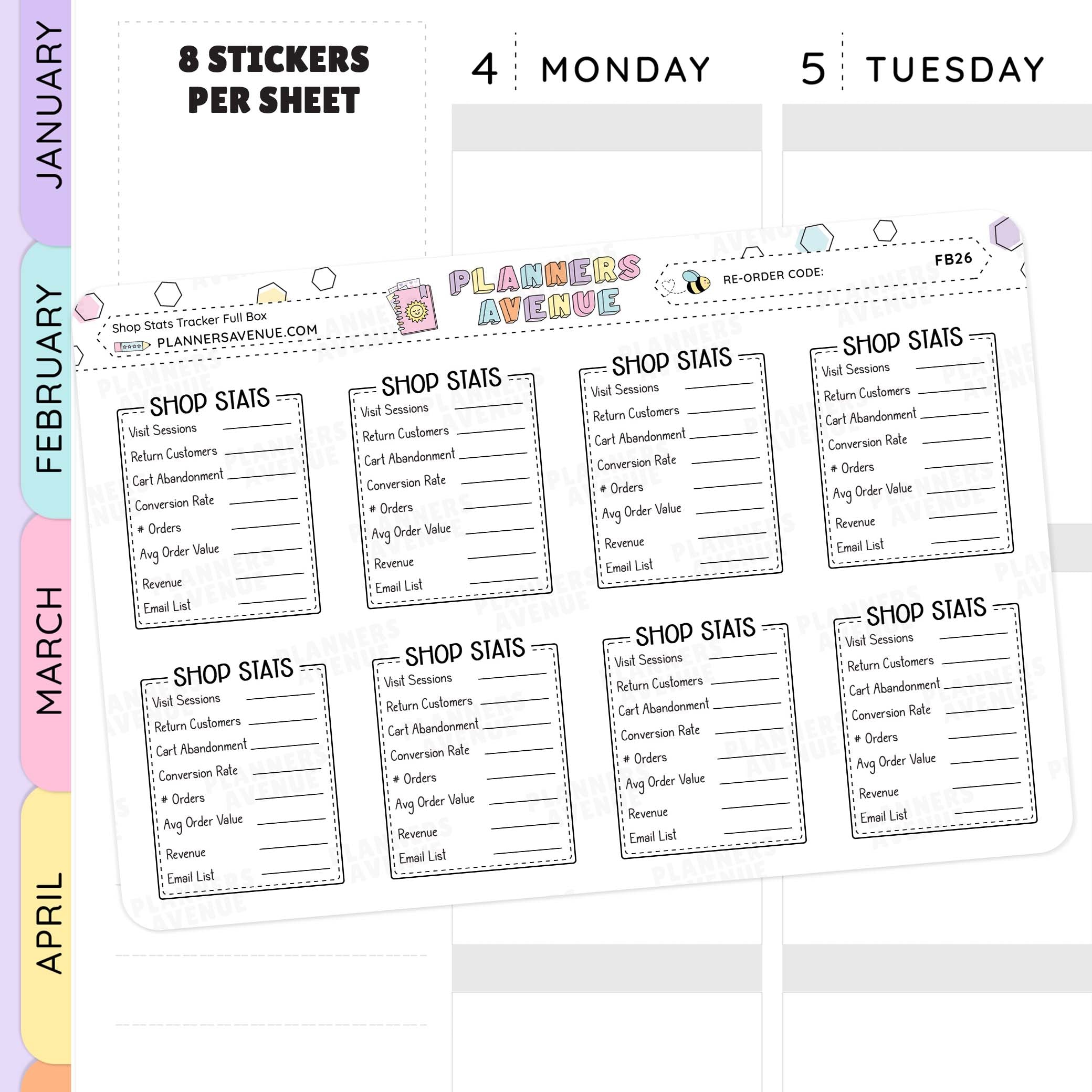 Shop Stat Tracker Planner Stickers