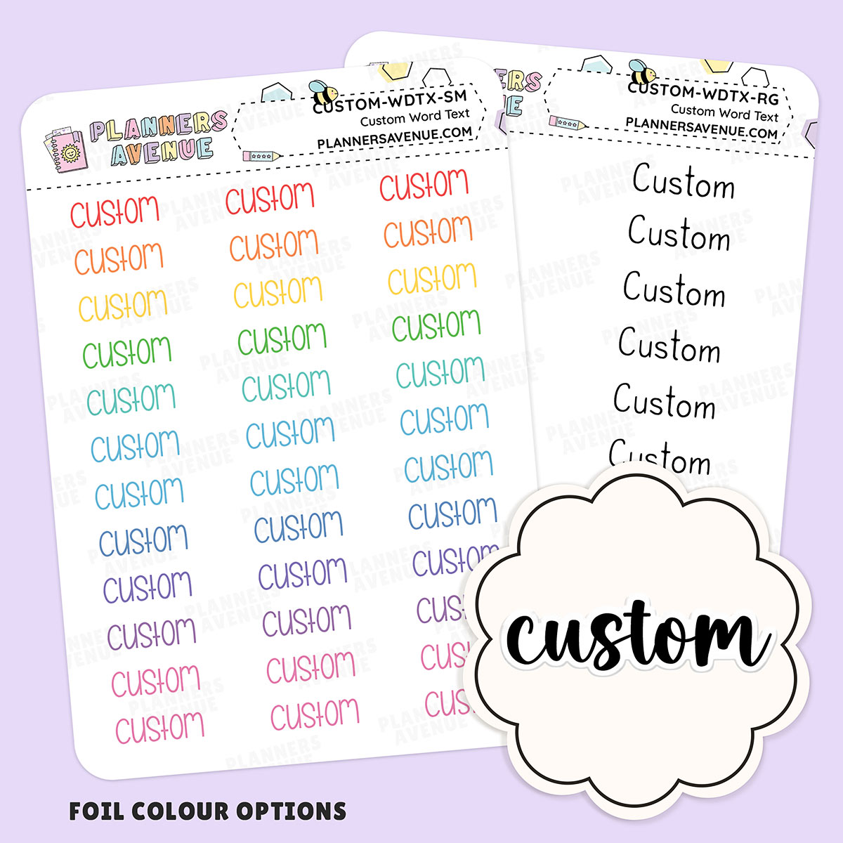 Custom Word Planner Stickers - Beehaven Designz