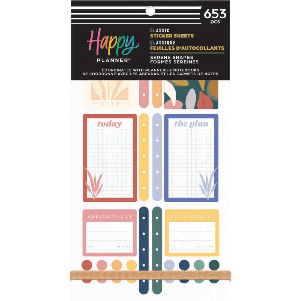 Happy Planner Serene Shapes Classic Sticker Book - Value Pack