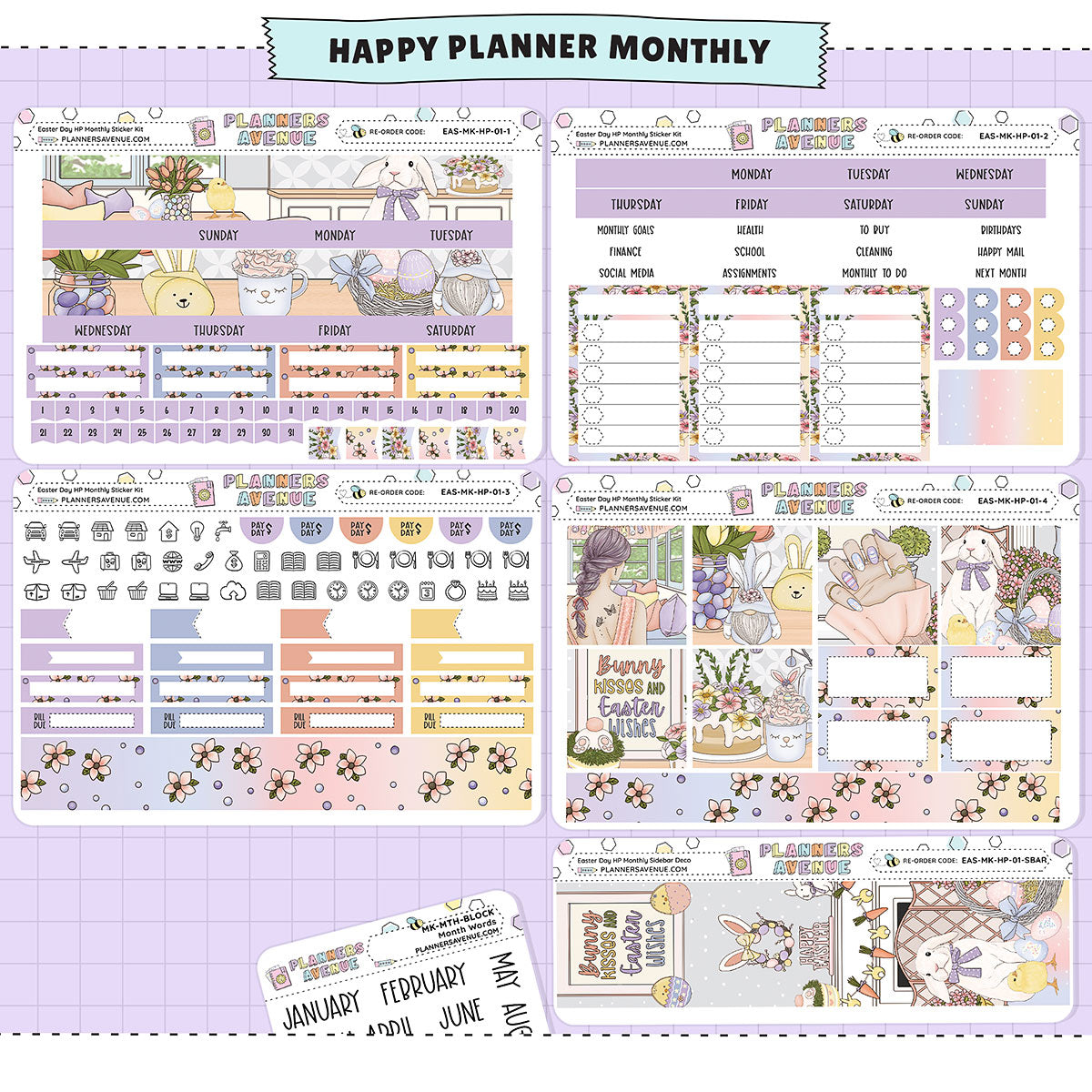 Monthly Planner Sticker Kits | Planners Avenue