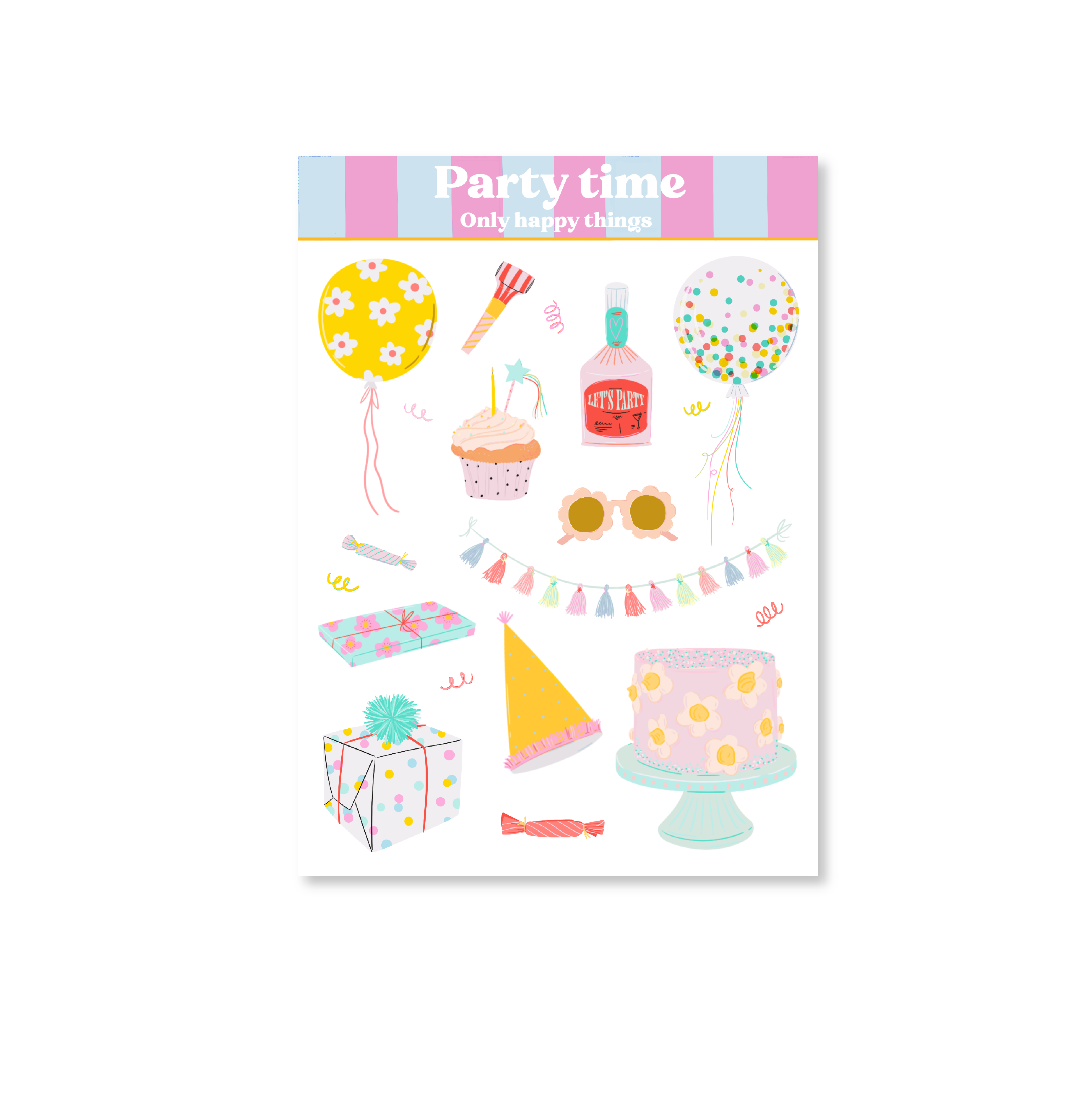 Party Time Sticker Sheet – Planners Avenue