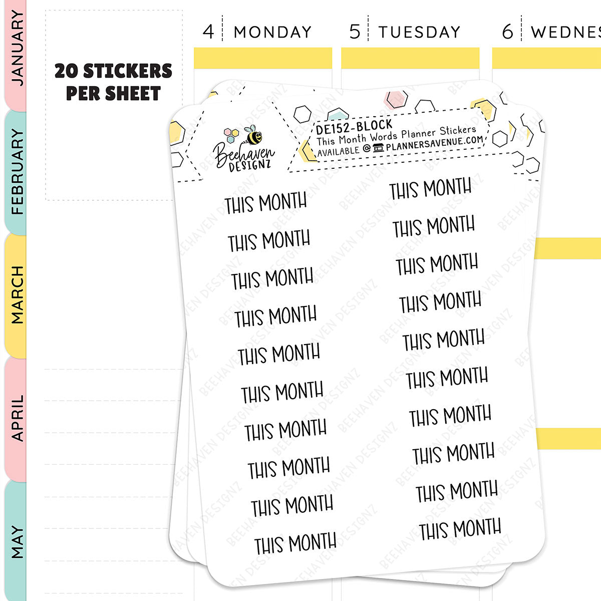 This Month Script Planner Stickers