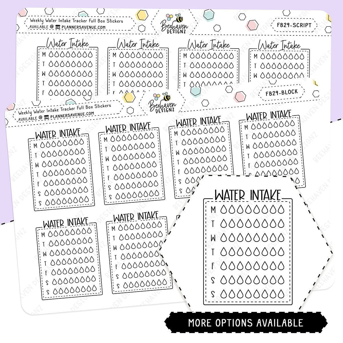 Weekly Water Intake Tracker Stickers